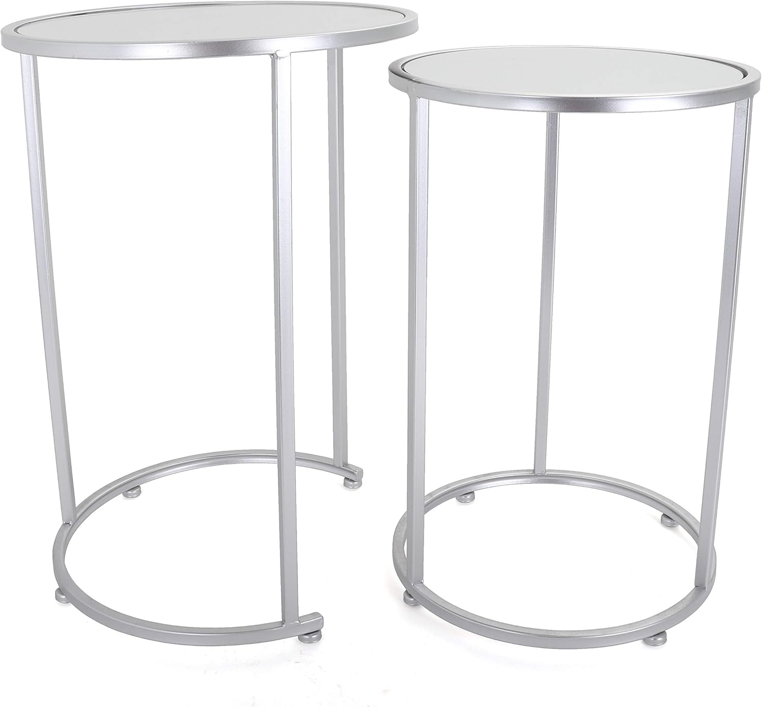 Amazon.com: Rutledge & King Round End Table Set - Silver End Tables ...