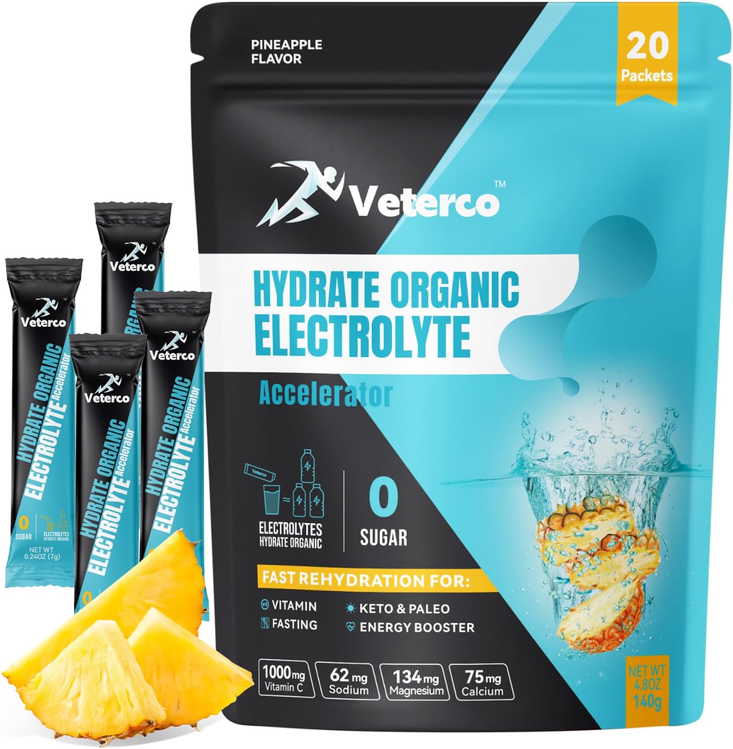 Amazon.com: Veterco Hydration Electrolyte Powder, Electrolyte Drink ...