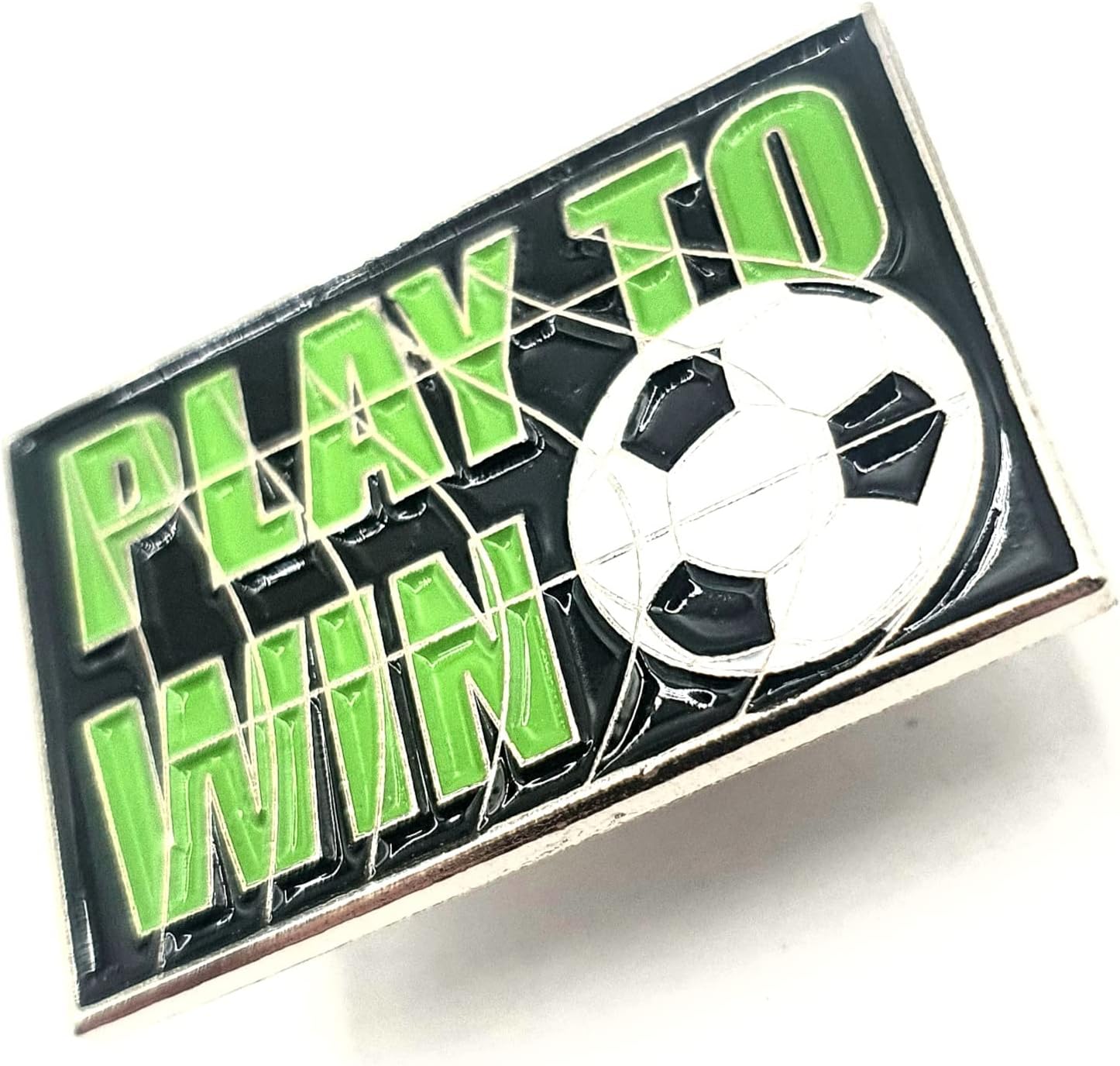 Play To Win Football Soccer Sport Metal Enamel Pin Badge : Amazon.co.uk ...