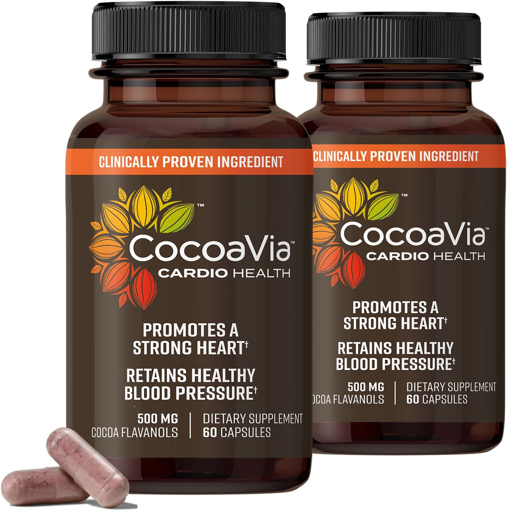 Amazon.com: CocoaVia Cardio Health Supplement, 60 Day, 500mg Cocoa ...