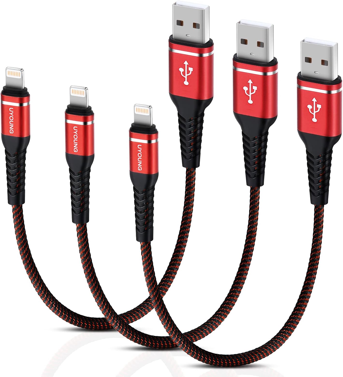 Amazon.com: 1ft Lightning Cable 3Pack Short iPhone Charger Cable USB ...