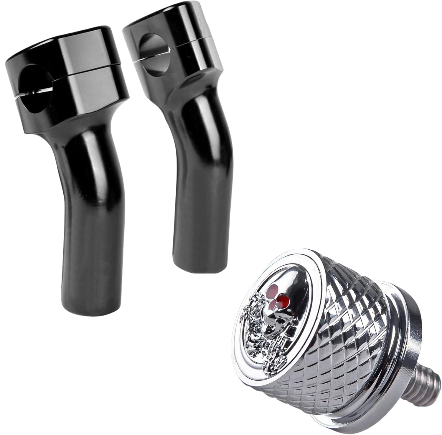 Amazon.com: Pullback Handlebar Riser Clamp 4 inch + 3D Skull Rear ...