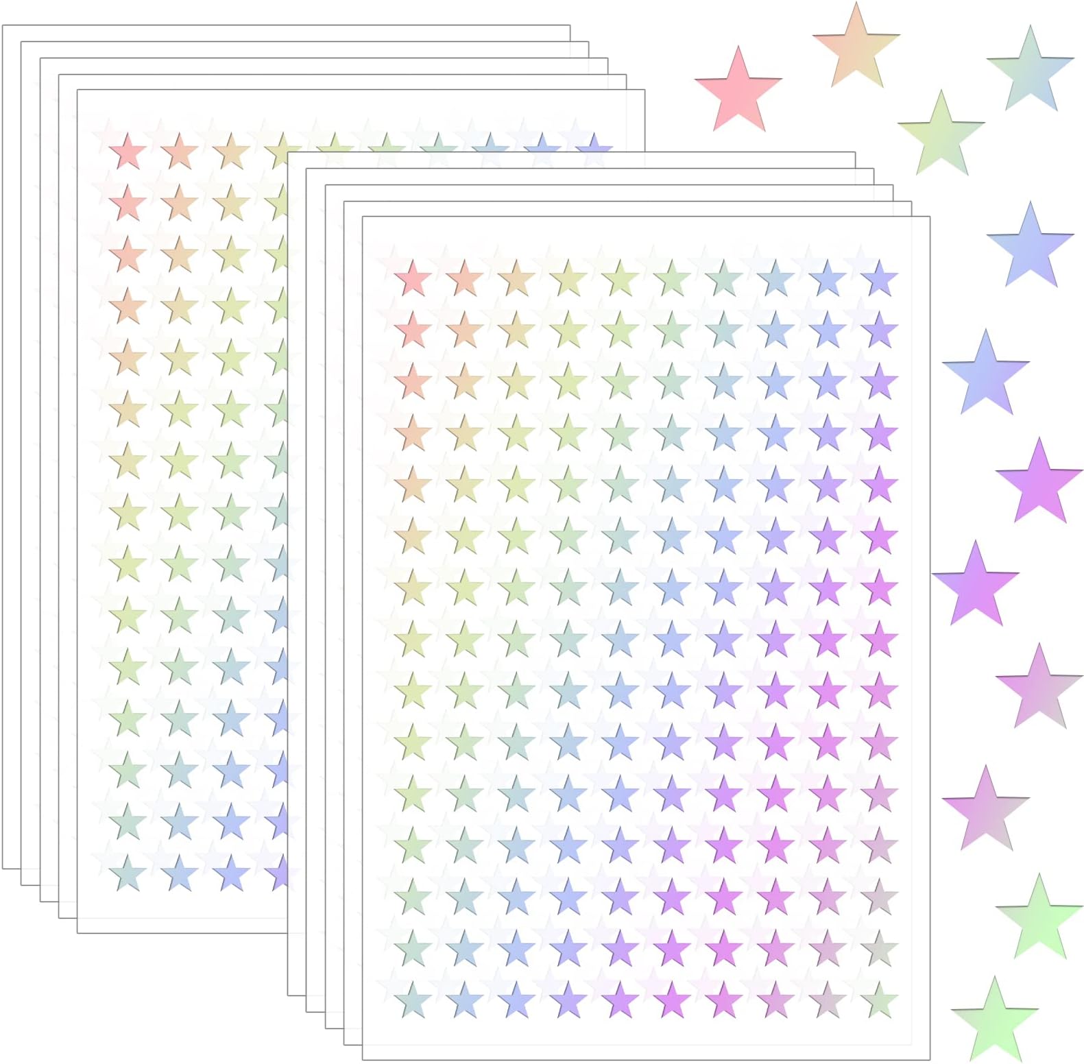Amazon.com: Fulmoon 1 Roll/1000 Pcs Holographic Star Stickers Reward ...