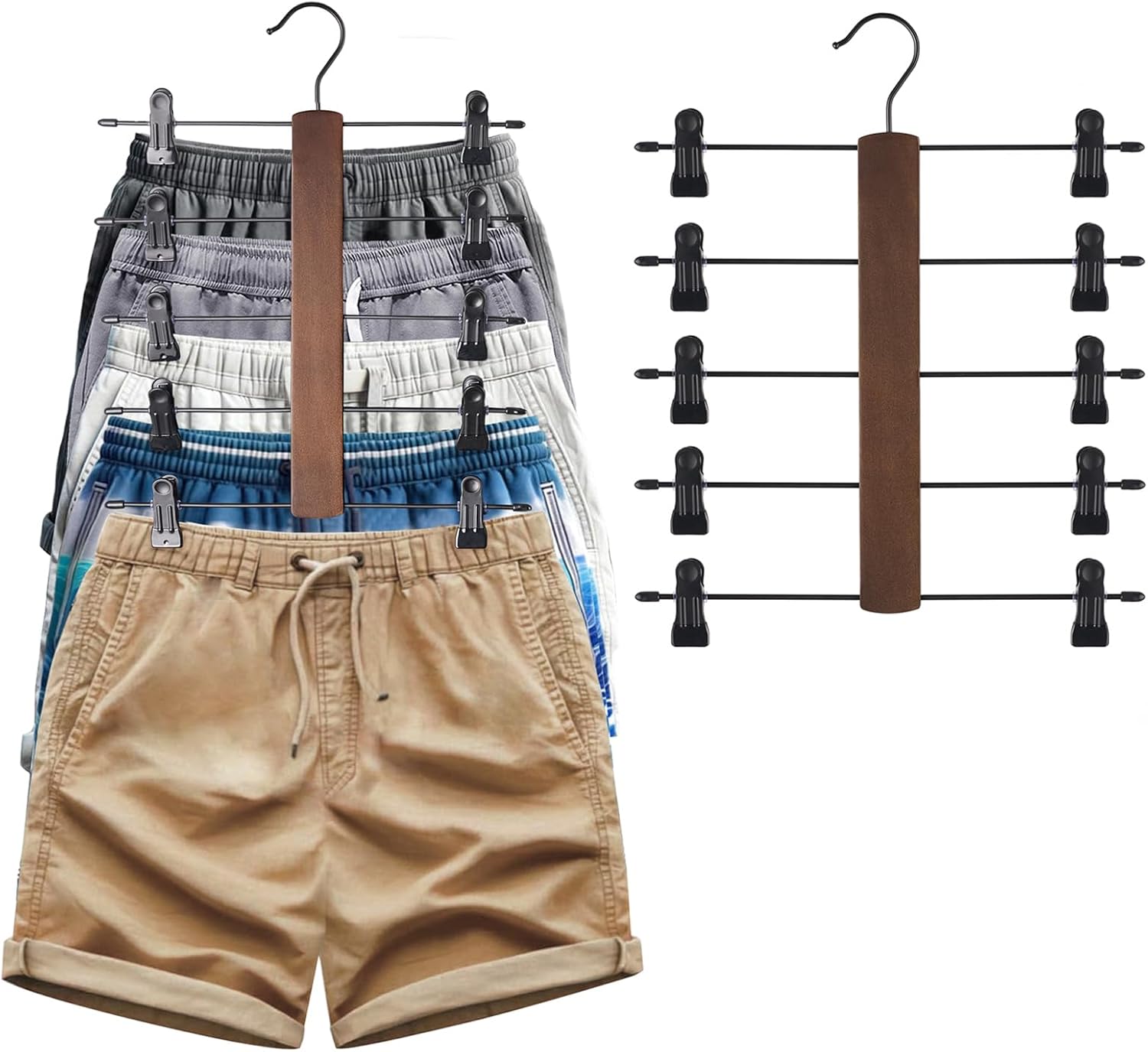 Amazon.com: Mkono 2 Pack Mens Shorts Pants Hangers Space Saving, Closet ...