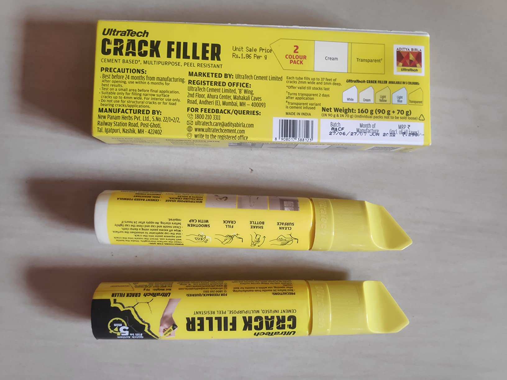 UltraTech CRACK FILLER for walls and joints, Gaps and Holes, Ready to ...