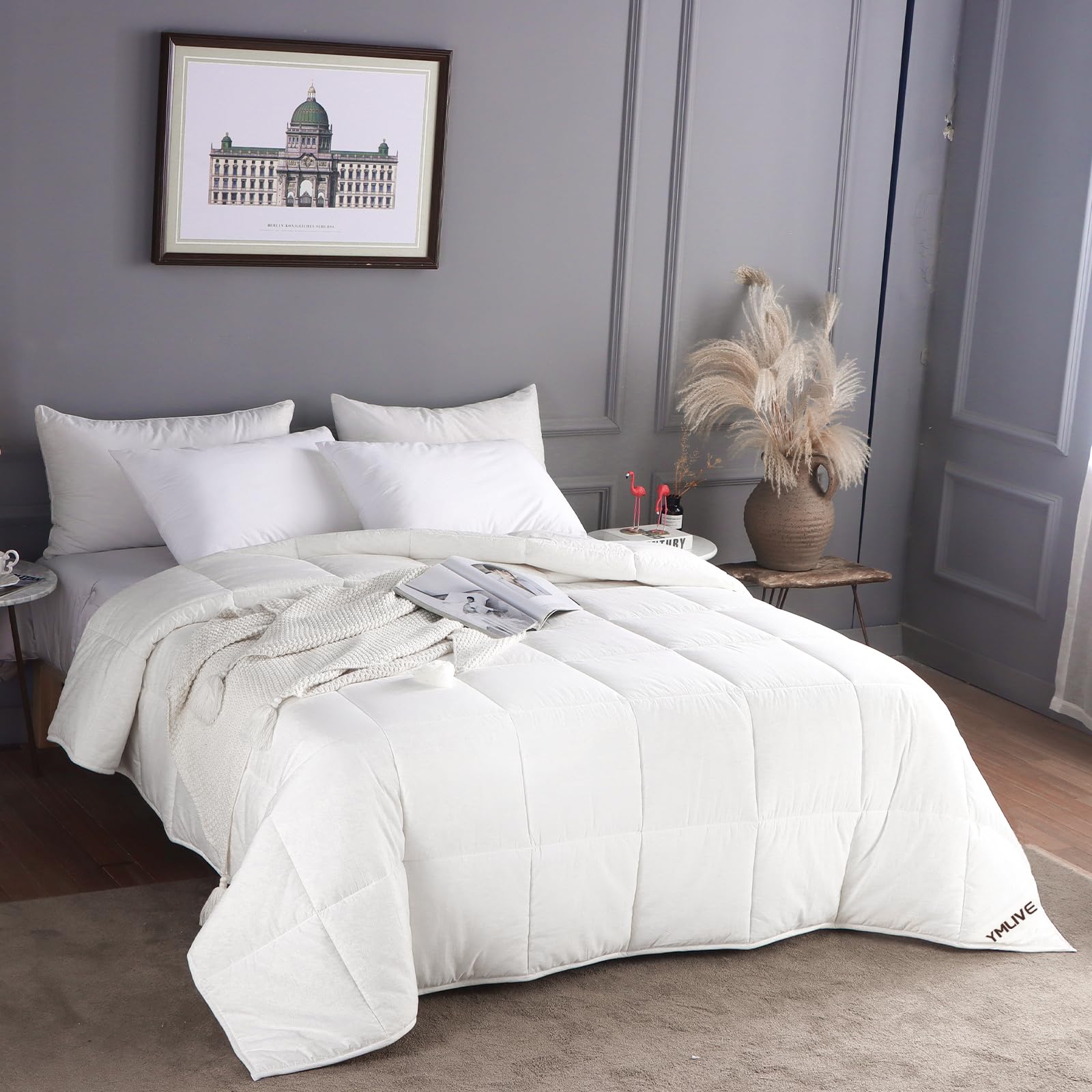 Amazon.com: All Season Wool Comforter Duvet Insert Queen Size, Ultra ...