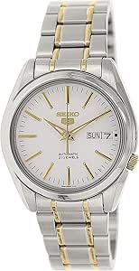 Seiko Série 5 Relógio masculino automático com mostrador branco SNKL47 ...
