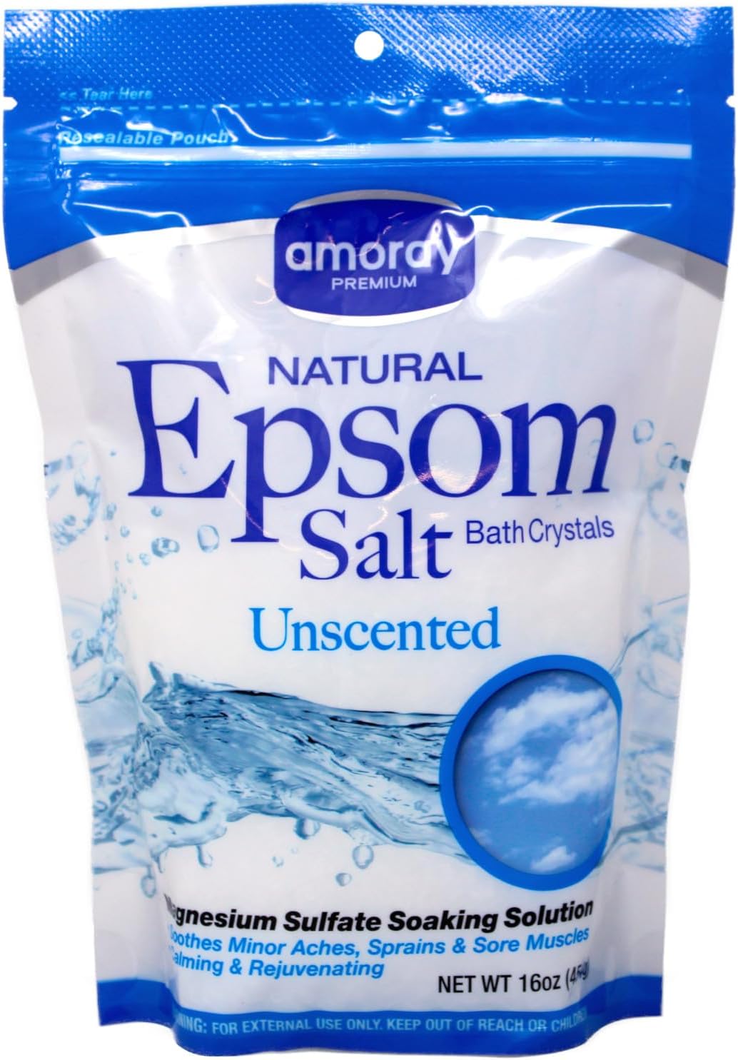 Amazon.com : Amoray Premium Epsom Salt Bag Natural Bath Crystals ...