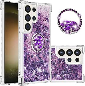 Amazon.com: Monwutong Slim Fit Case for Samsung Galaxy S24 Ultra,Soft TPU Glitter Liquid ...