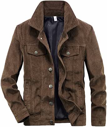 Tuduoms - chamarra casual de pana para hombre, estilo clásico, de manga ...
