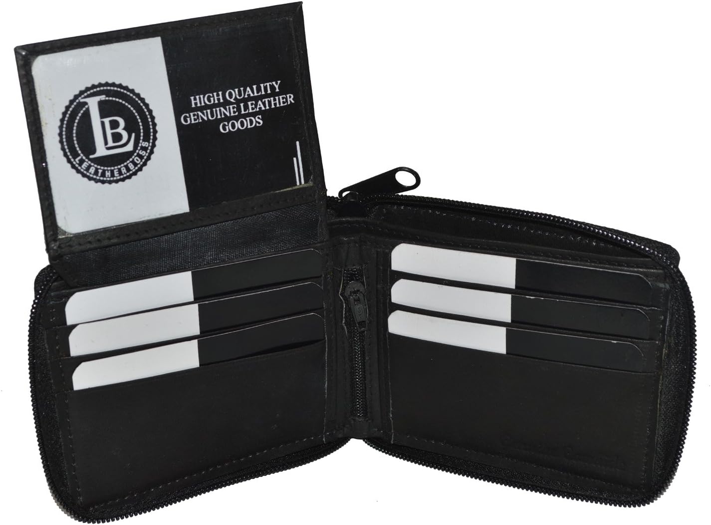 Amazon.com: Leatherboss Business Card and Picture Holder with All ...