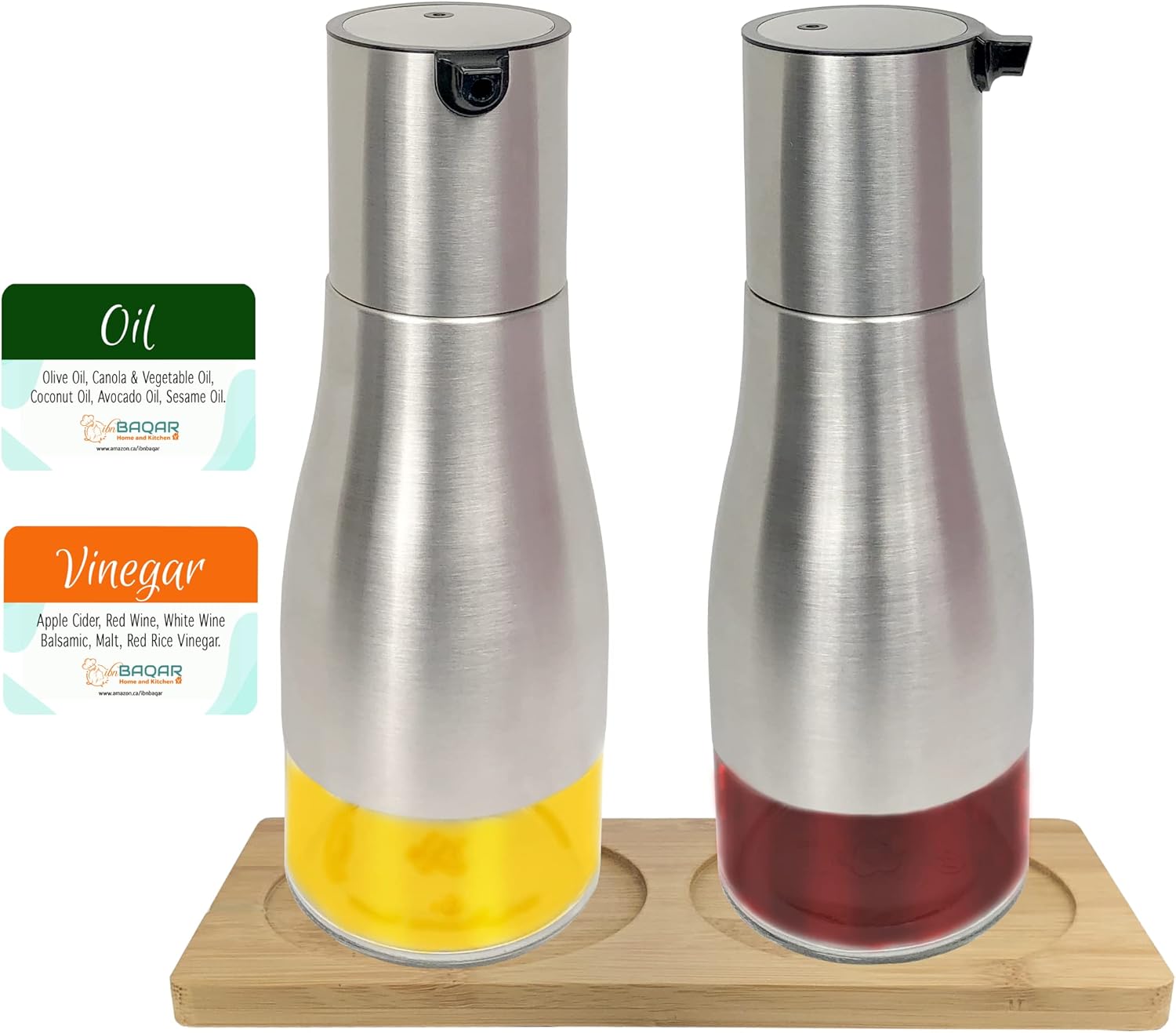 Amazon.com: Oil Dispenser (2 Pack) | 320ml; Olive Oil Dispenser wooden ...