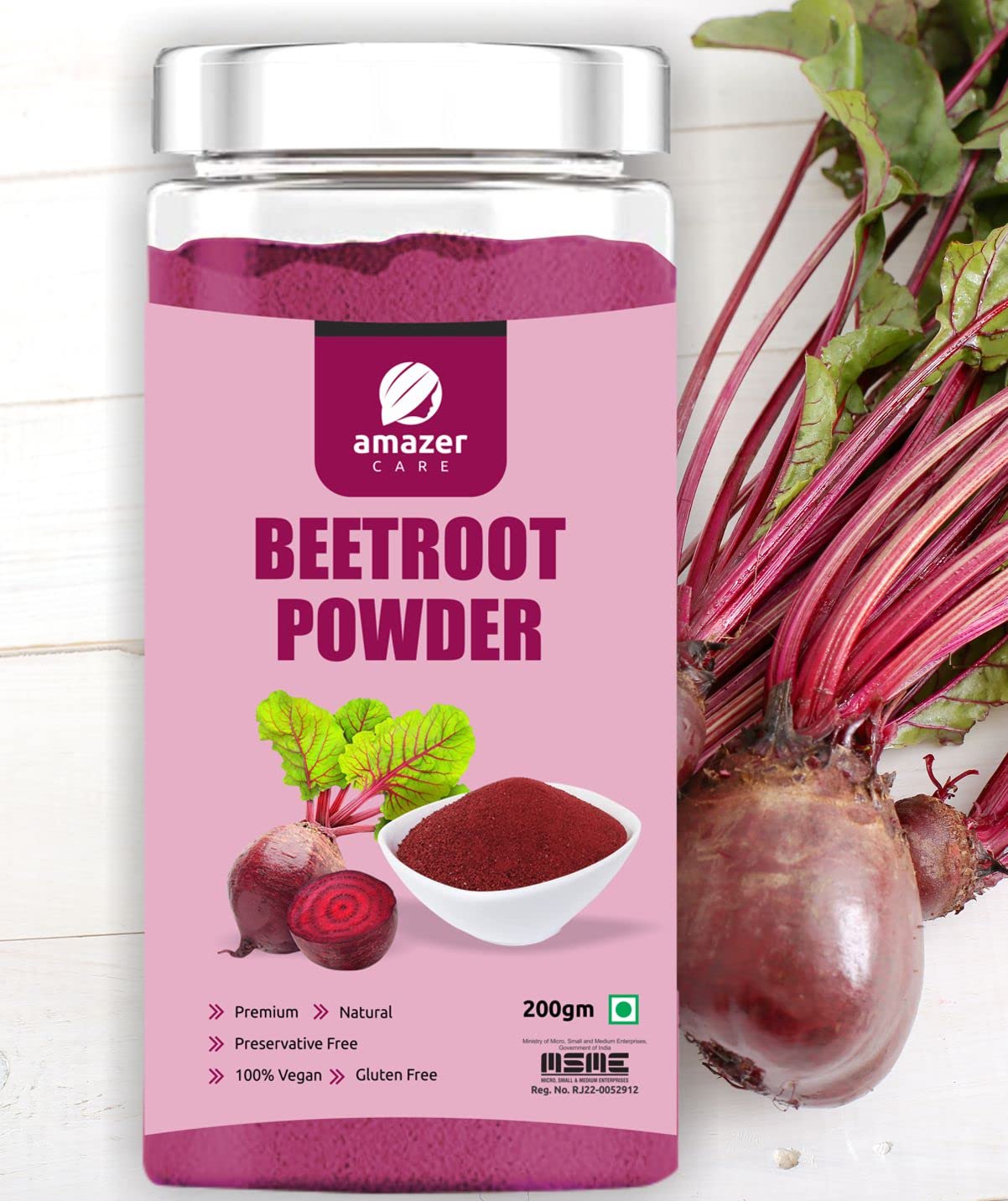 AmazerCare Beetroot Powder (Dehydrated) - Pure & Natural Superfood For ...