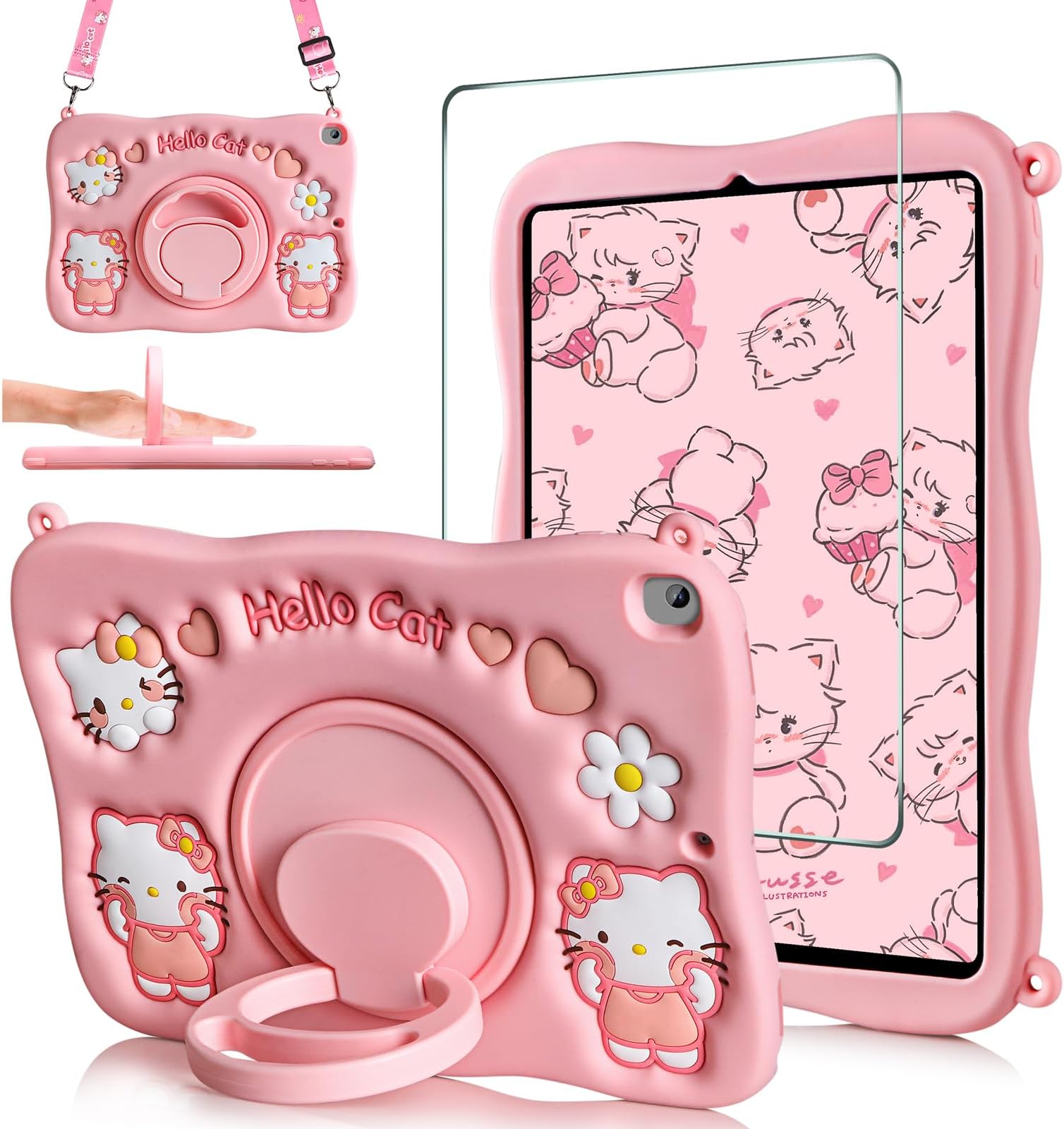 Amazon.com: Hello Kitty Tablet Case for Kids - Bundle with Rubber Hello ...