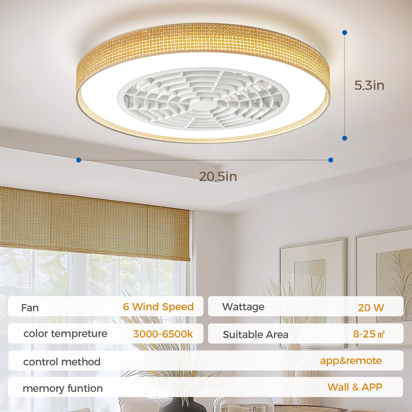 Snapklik.com : Boho Enclosed Ceiling Fan