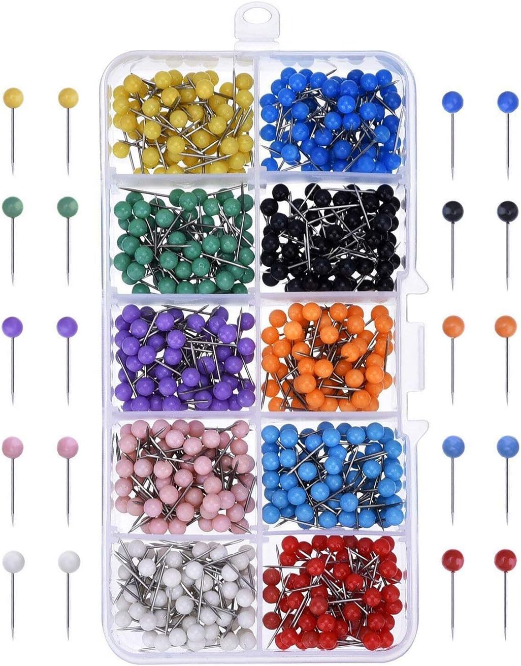 Hwtcjx Map Push Pins, 500 Pcs Map Tacks, Round Head Pins, Map Tacks ...
