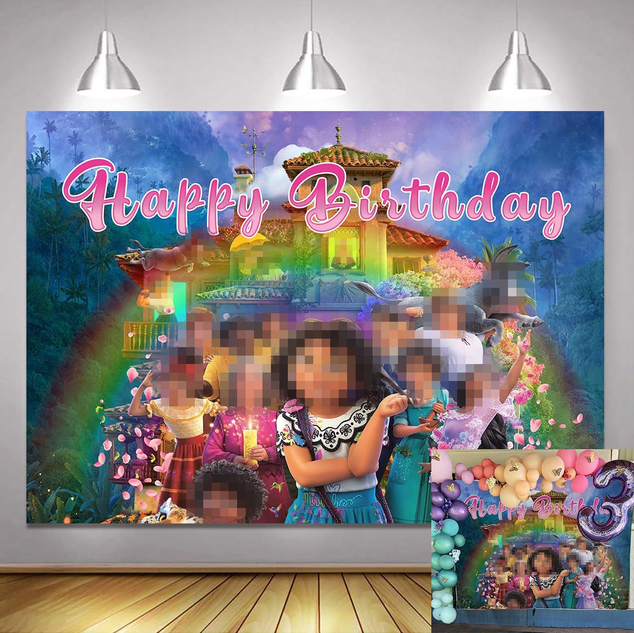 Amazon.com : Magic Movie Backdrop Magic Family Rainbow Flower Butterfly ...