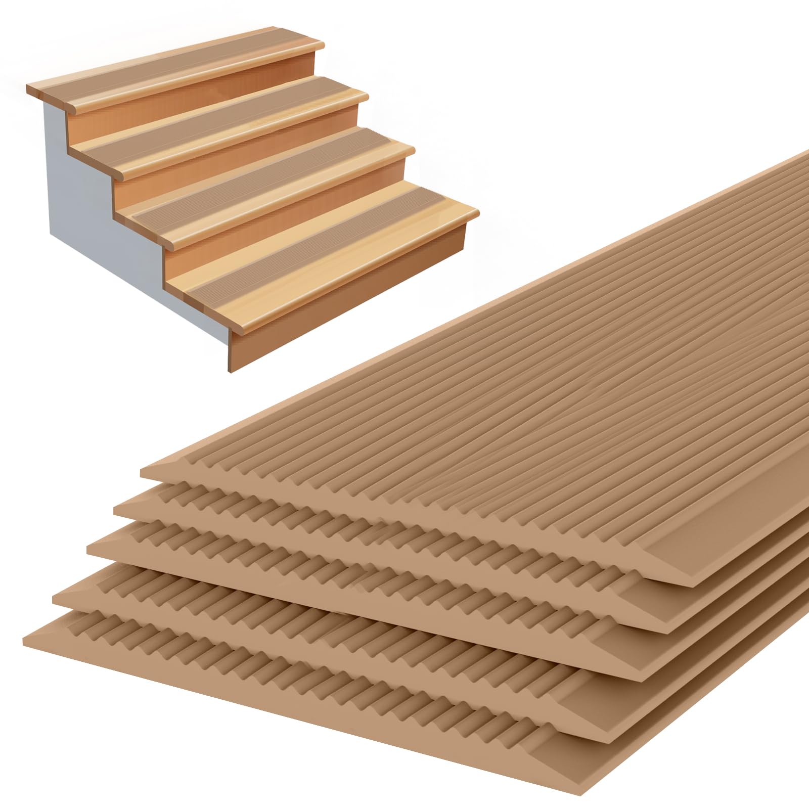 Anti Slip Stair Treads 2x39.6in (5-Pack) - Suitable for Outdoor/Indoor ...