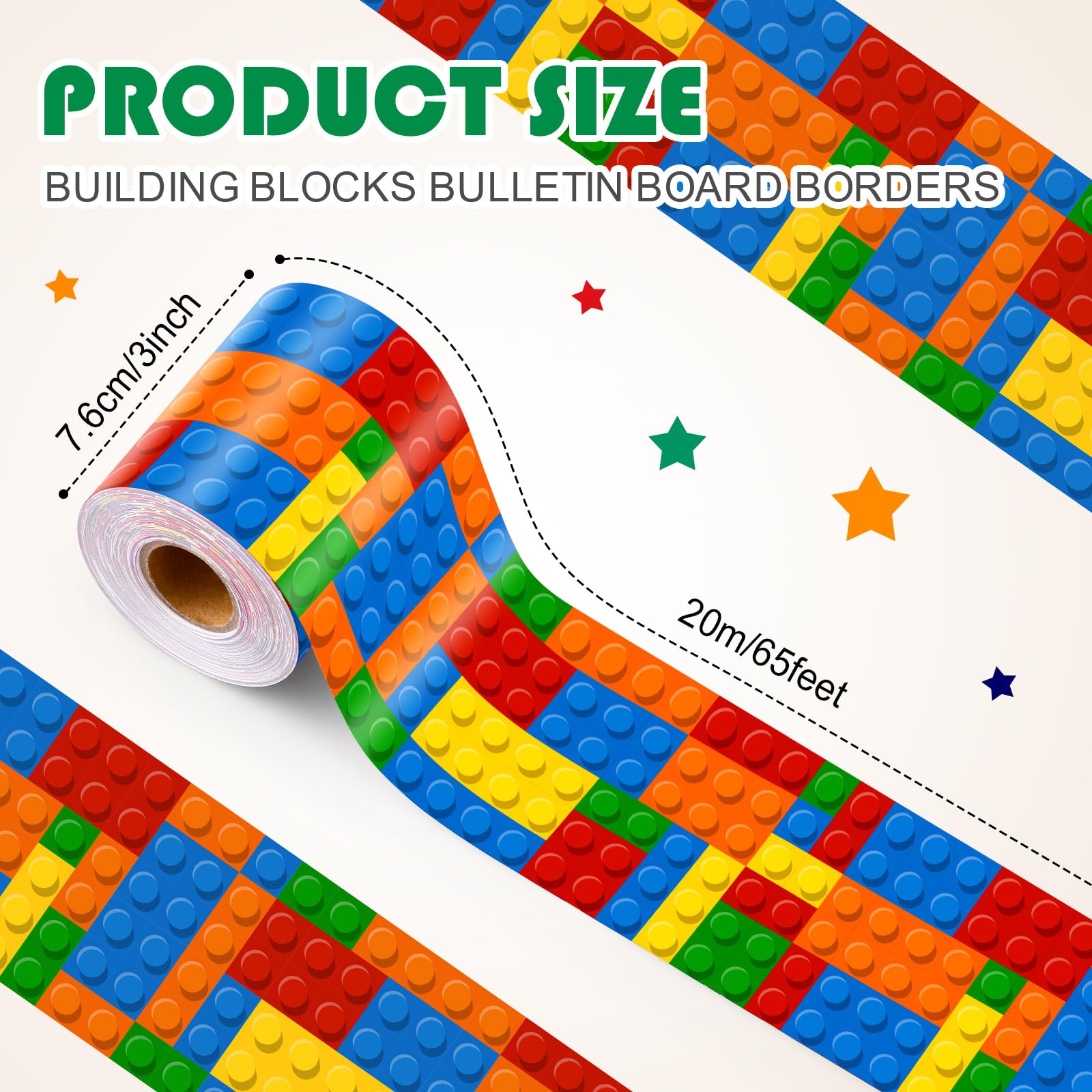 Snapklik.com : 1 Pack 65 Feet Building Block Bulletin Board Borders ...