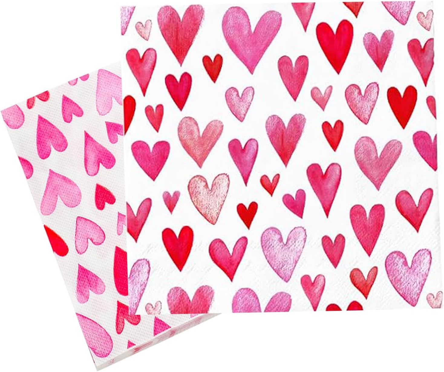 20pcs Valentines Napkins, Red Heart Napkins Paper, Valentine Table ...