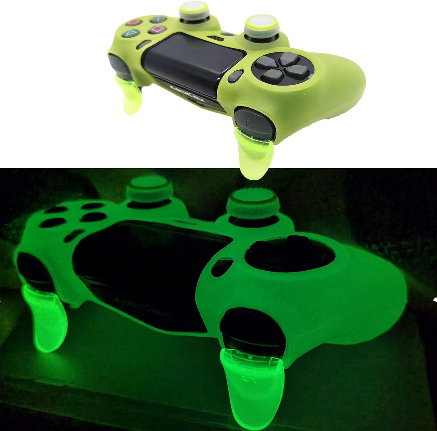 Amazon.com: Ps4 Controller Skin Silicone Case Grip Glow in Dark ...