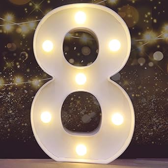 Decorative Led Light Up Number Letters, White Plastic Marquee Number ...