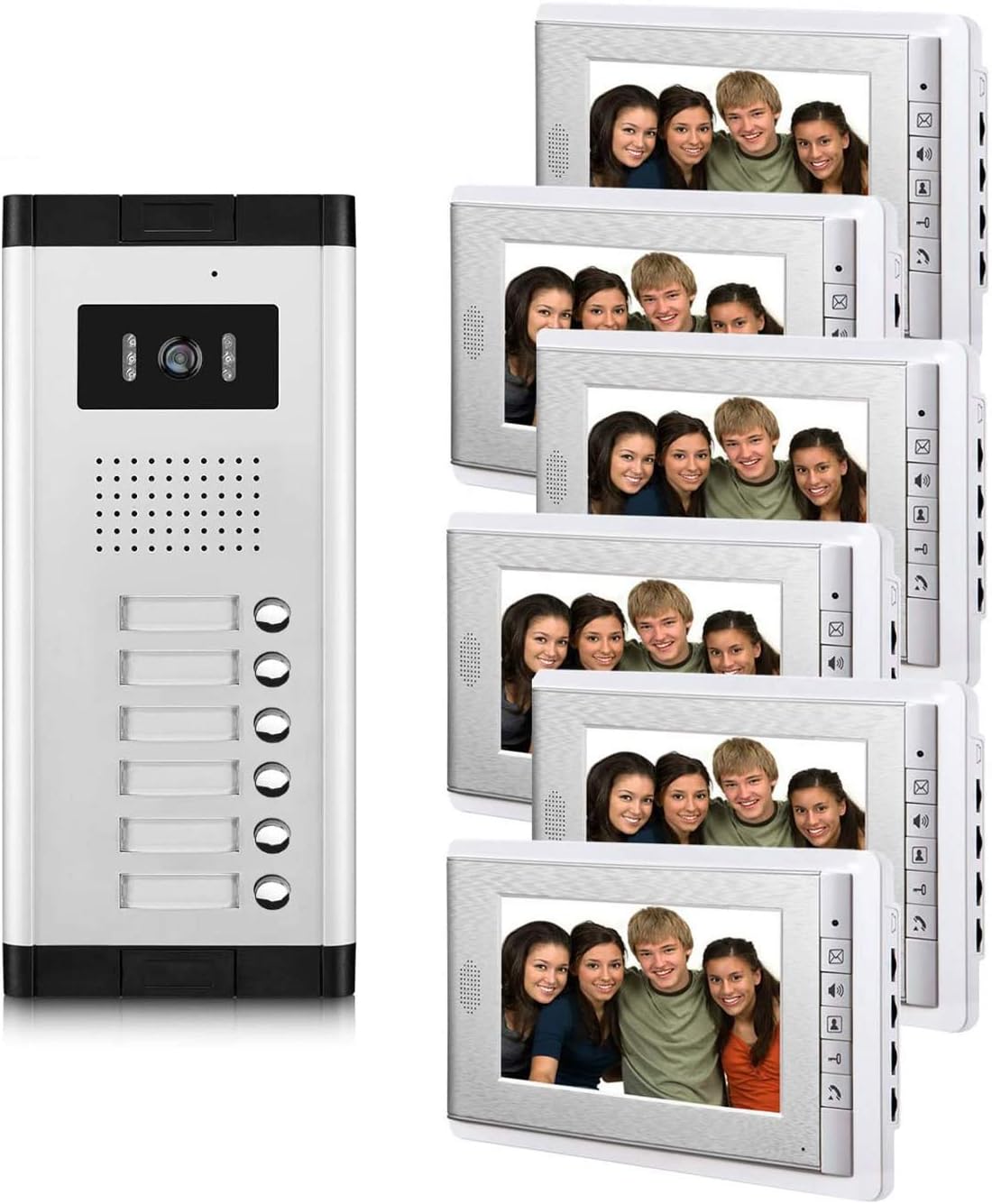 Amazon.com: AMOCAM 6 Units Apartment Video Intercom System, 7 inch ...