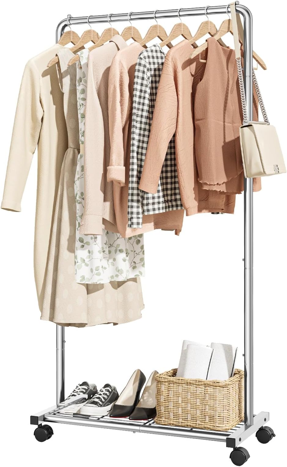 Amazon.com: Sakugi Clothes Rack - Silver Clothing Rack with Storage ...