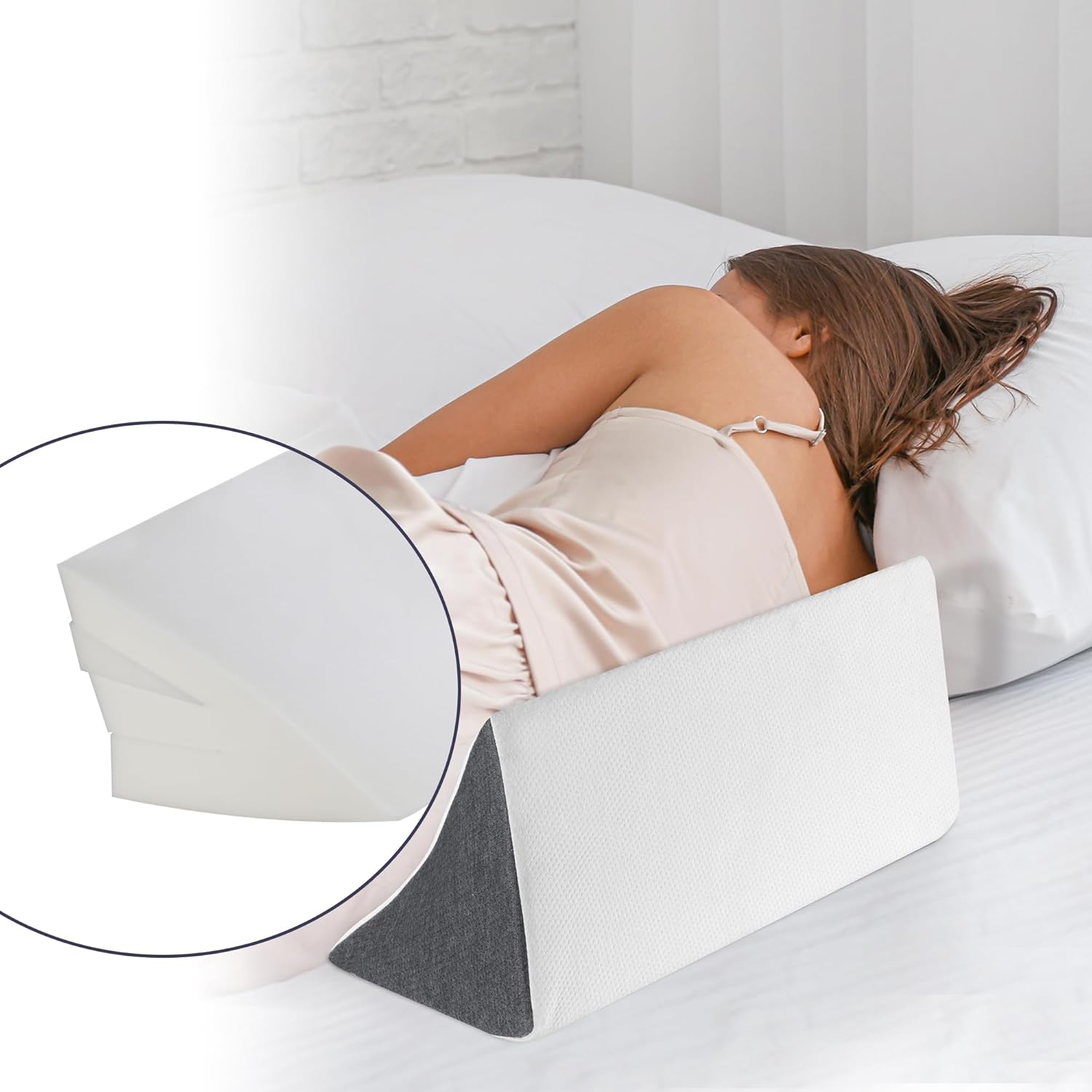 Amazon.com: MABOZOO Adjustable Wedge Pillow for Side Sleeping, Foam ...