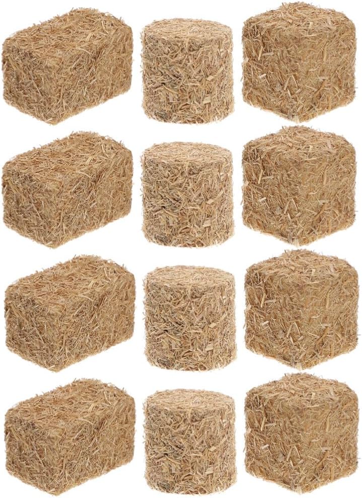 Amazon.com: Didiseaon 12pcs Small Hay Bales Miniature Round Fake Hay ...