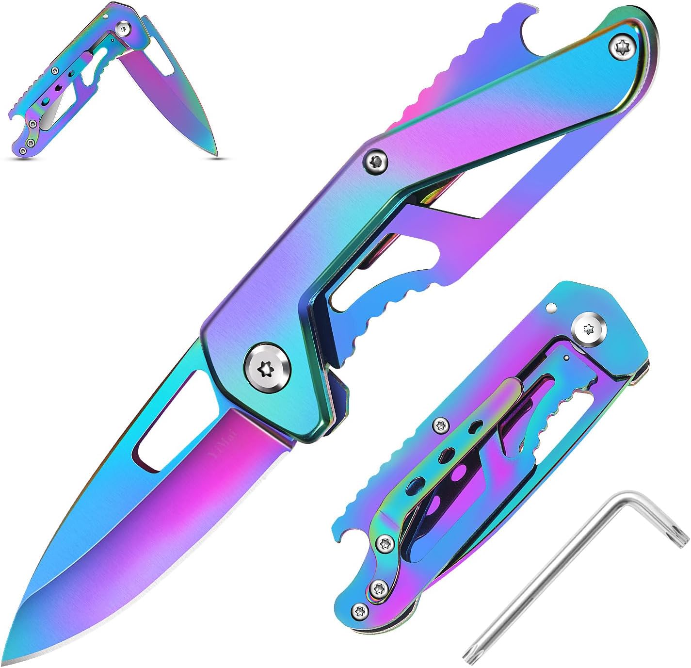 Amazon.com: YiMai Mini Pocket Knife, EDC Knife for Men, Small colored ...