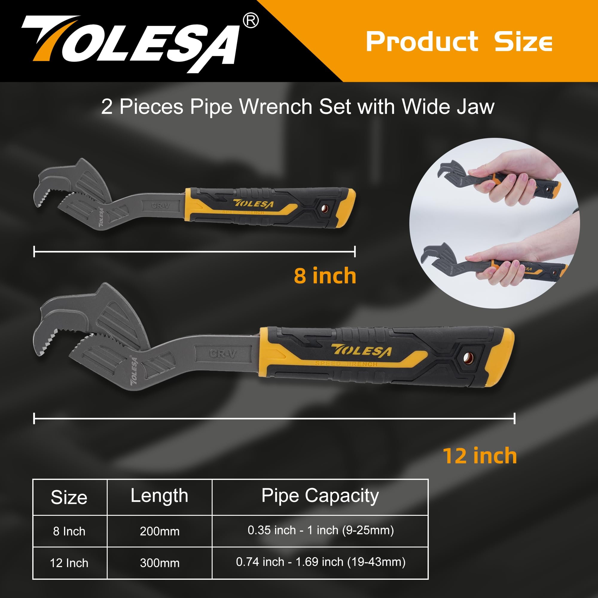 Snapklik.com : TOLESA Self Adjusting Pipe Vise Wrench