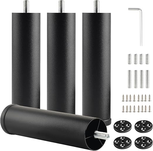 Amazon.com: funifiti Metal Cylinder Legs for Furniture Set of 4 Pack ...