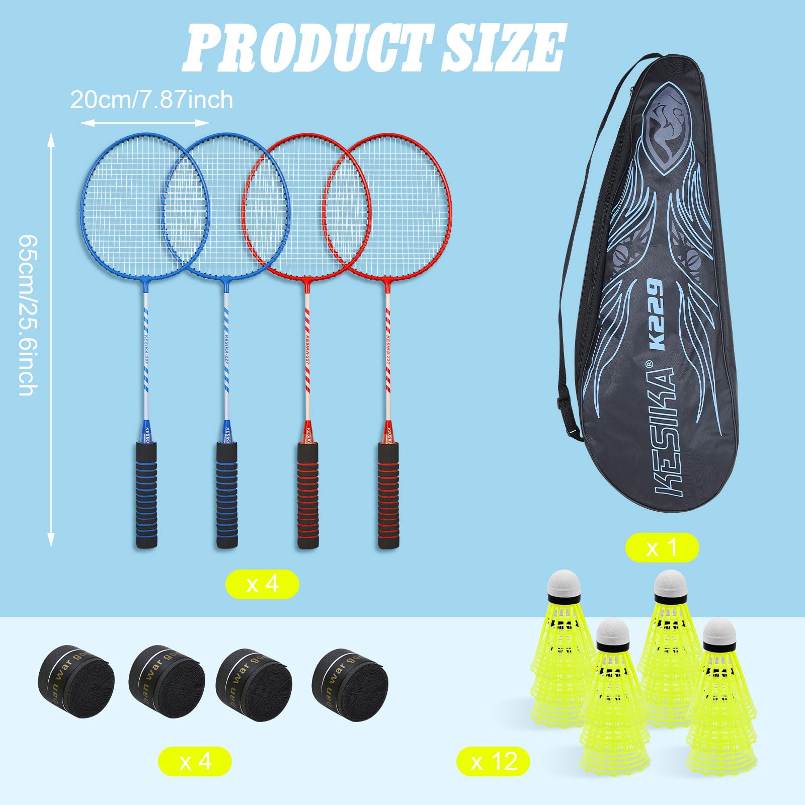 Portable Badminton Set for Backyard Lawn Beach, 1 Pc Adjustable 14 ft ...
