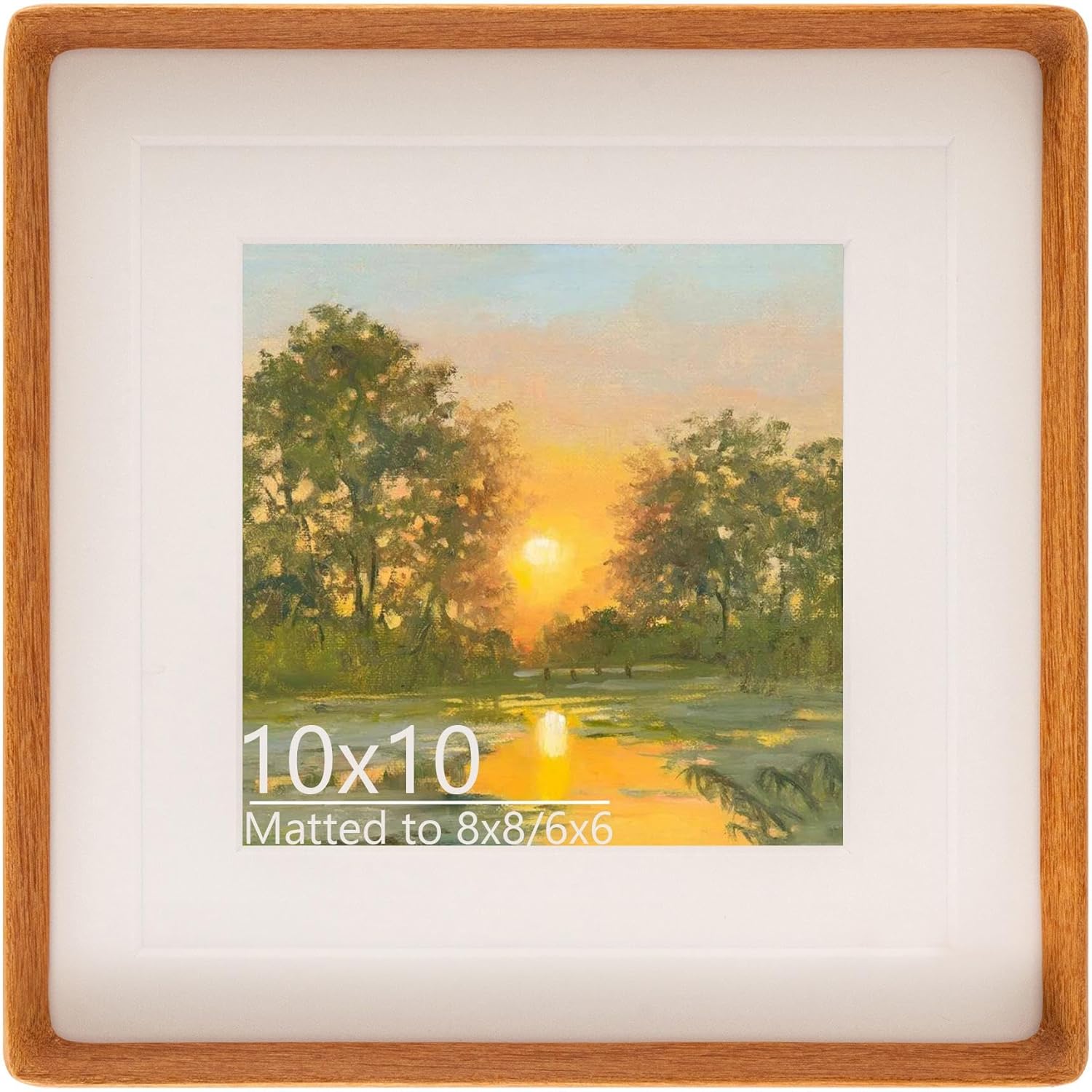 Amazon.com - Husteria 10x10 Square Picture Frame in Natural Teak Wood ...