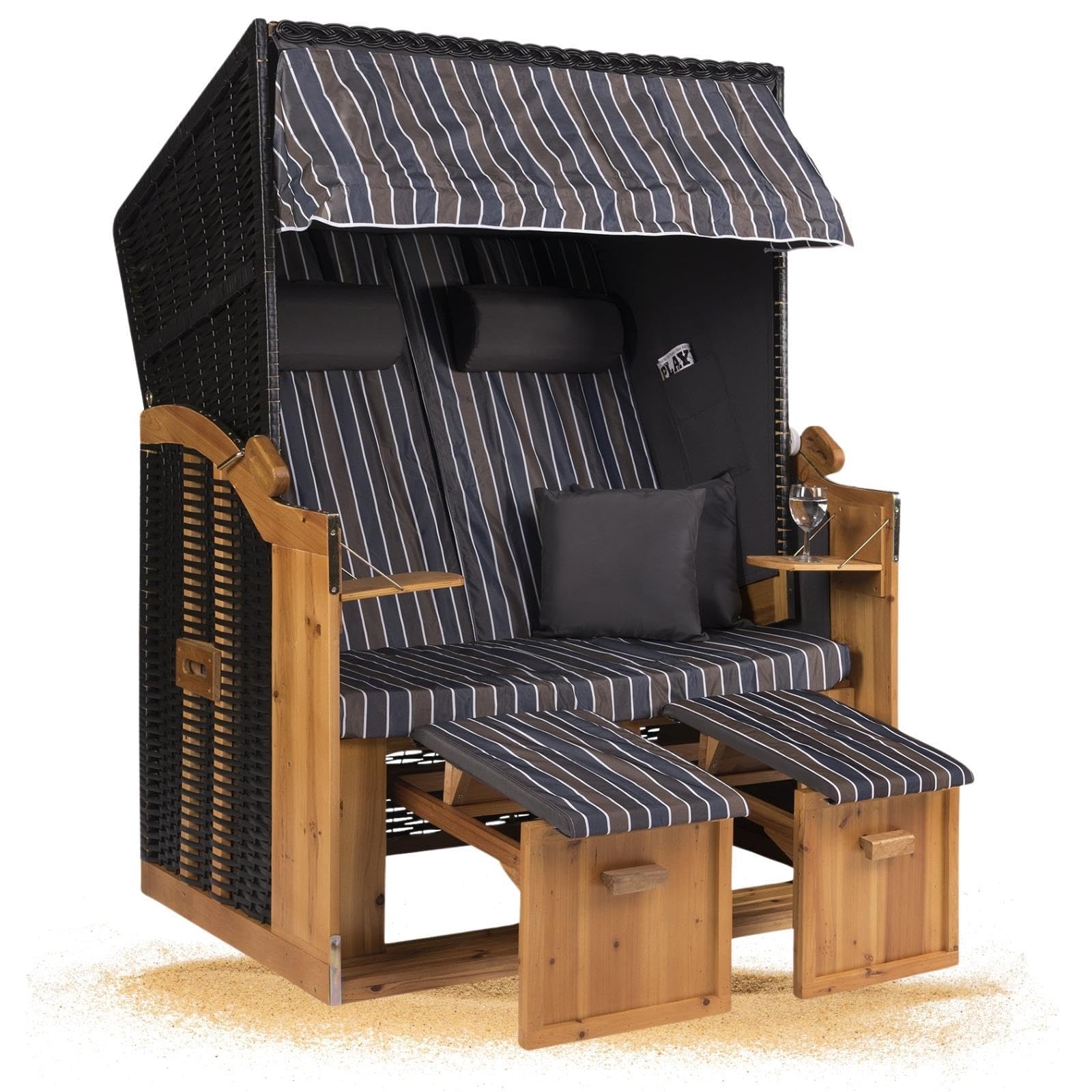 Strandkorb Hanse Strandkorb Ostsee XXL Volllieger Anthrazit - 2-Sitzer ...