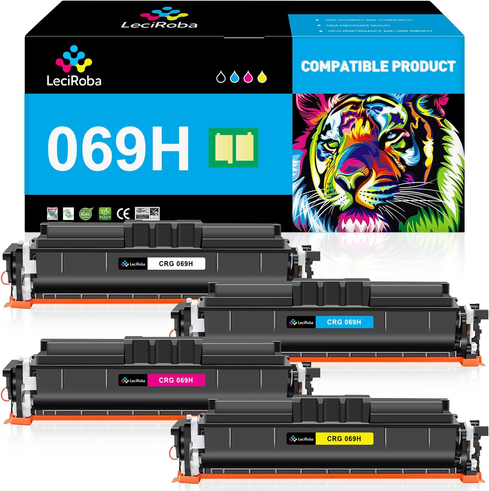 Amazon.com: LeciRoba Compatible Replacement for Canon 069H 069 Toner ...