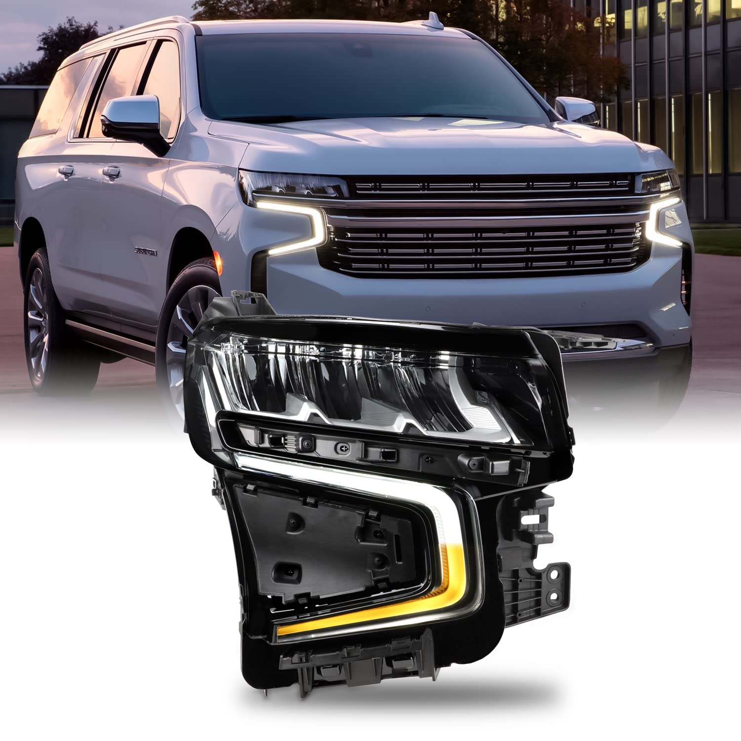 Amazon.com: AKKON - Fit 2021-2024 Chevy Tahoe/Suburban 21-24 [Full LED ...