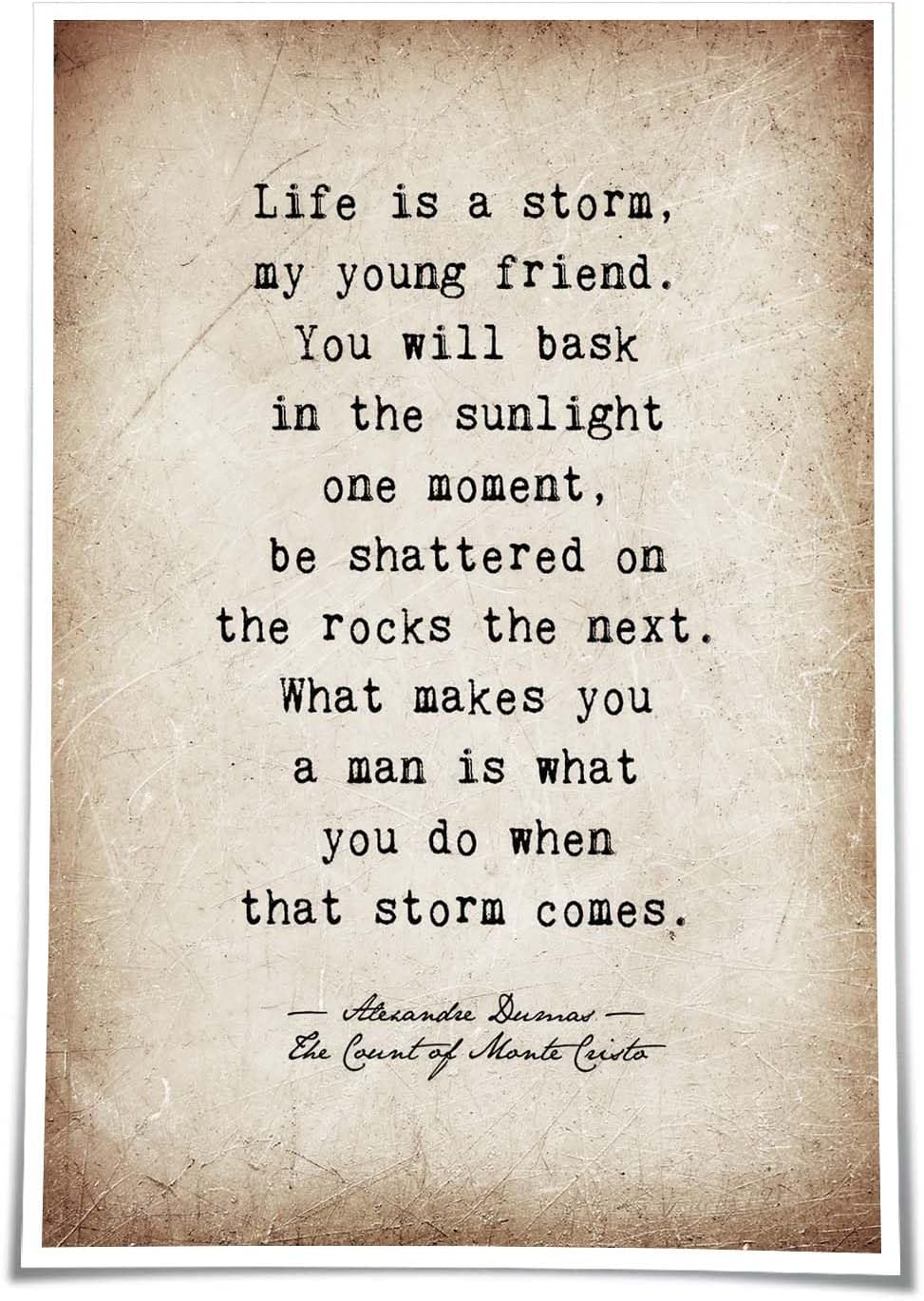 Amazon.com: Jelyfisg Life Is A Storm Quote Wall Art Inspirational ...