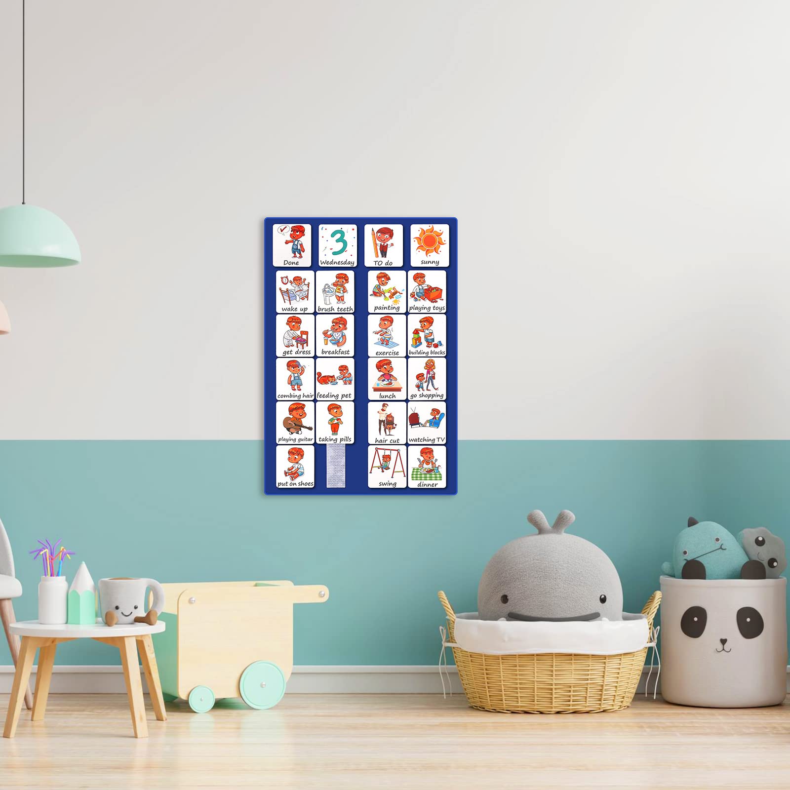 49PCS ASD Visual Schedule for Kids Daily Toddlers Behavior Schedule ...