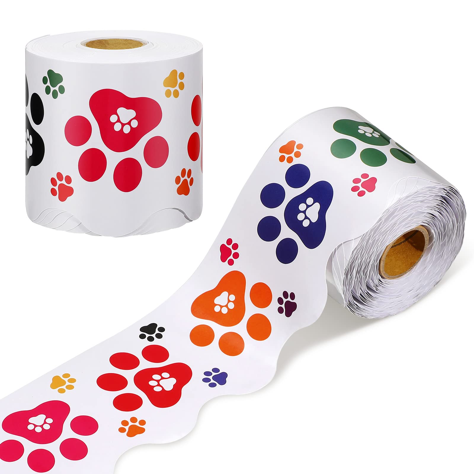 Colorful Paw Print Border