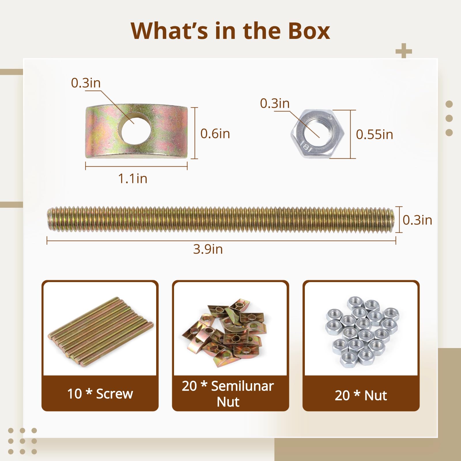 Snapklik.com : 10 Pack Countertop Connector, Furniture Fastening ...