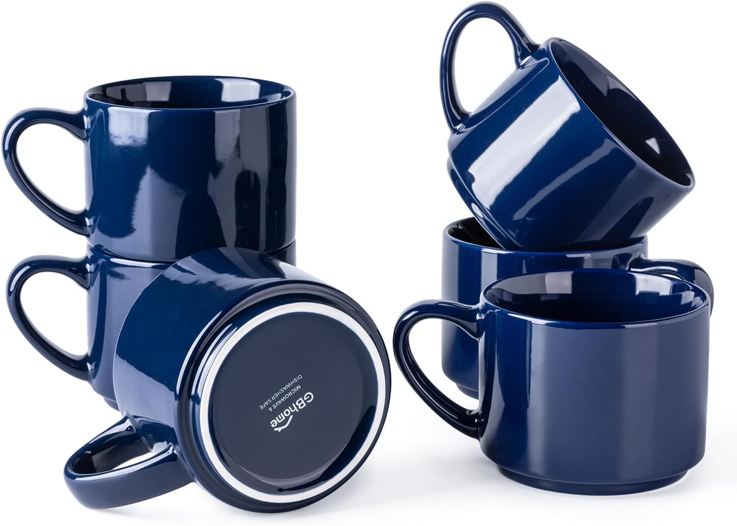Amazon.com: GBHOME 14 OZ Coffee Mugs Set of 6, Stackable Ceramic Mugs ...