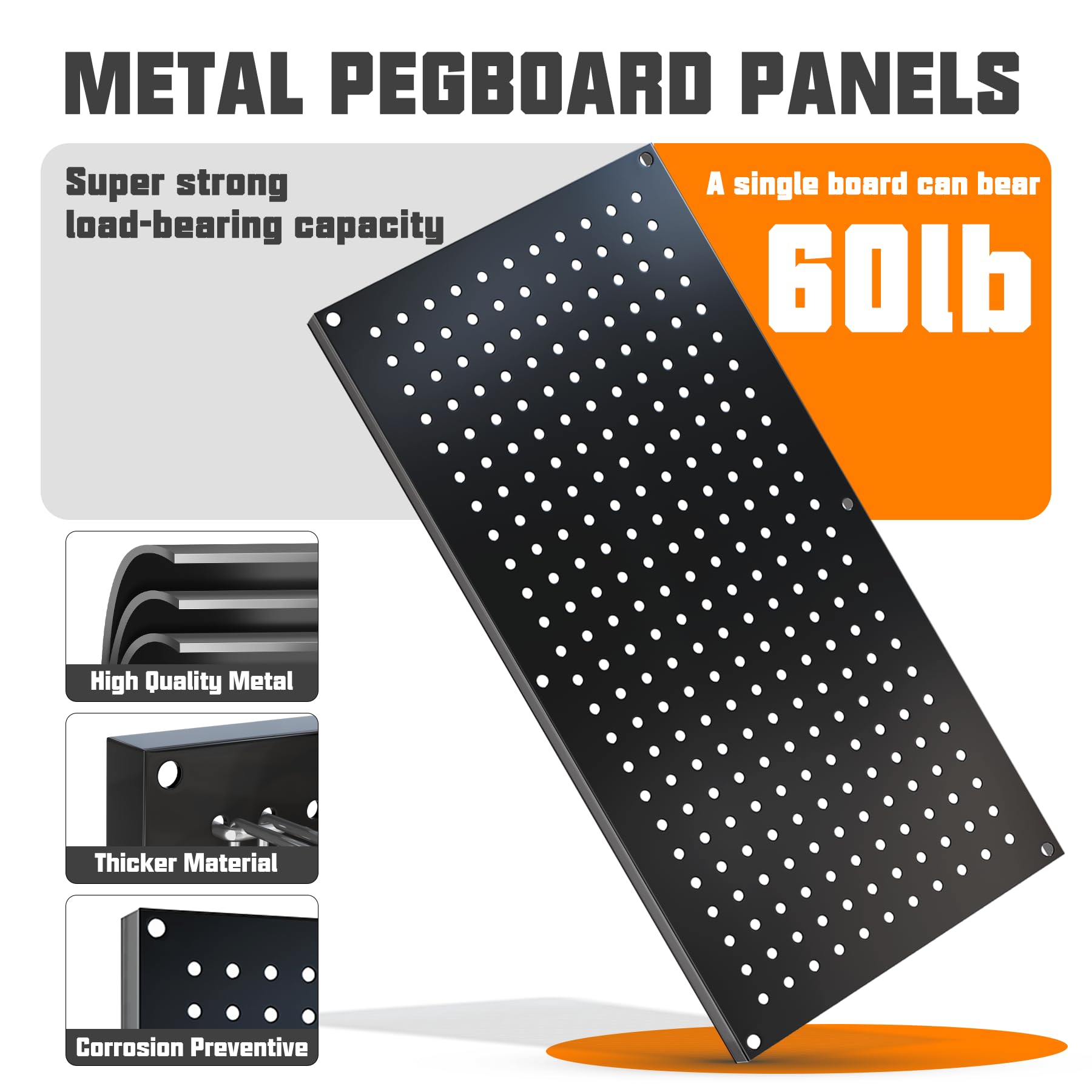 Snapklik.com : Chinrose Metal Pegboard Storage System, Garage Wall ...