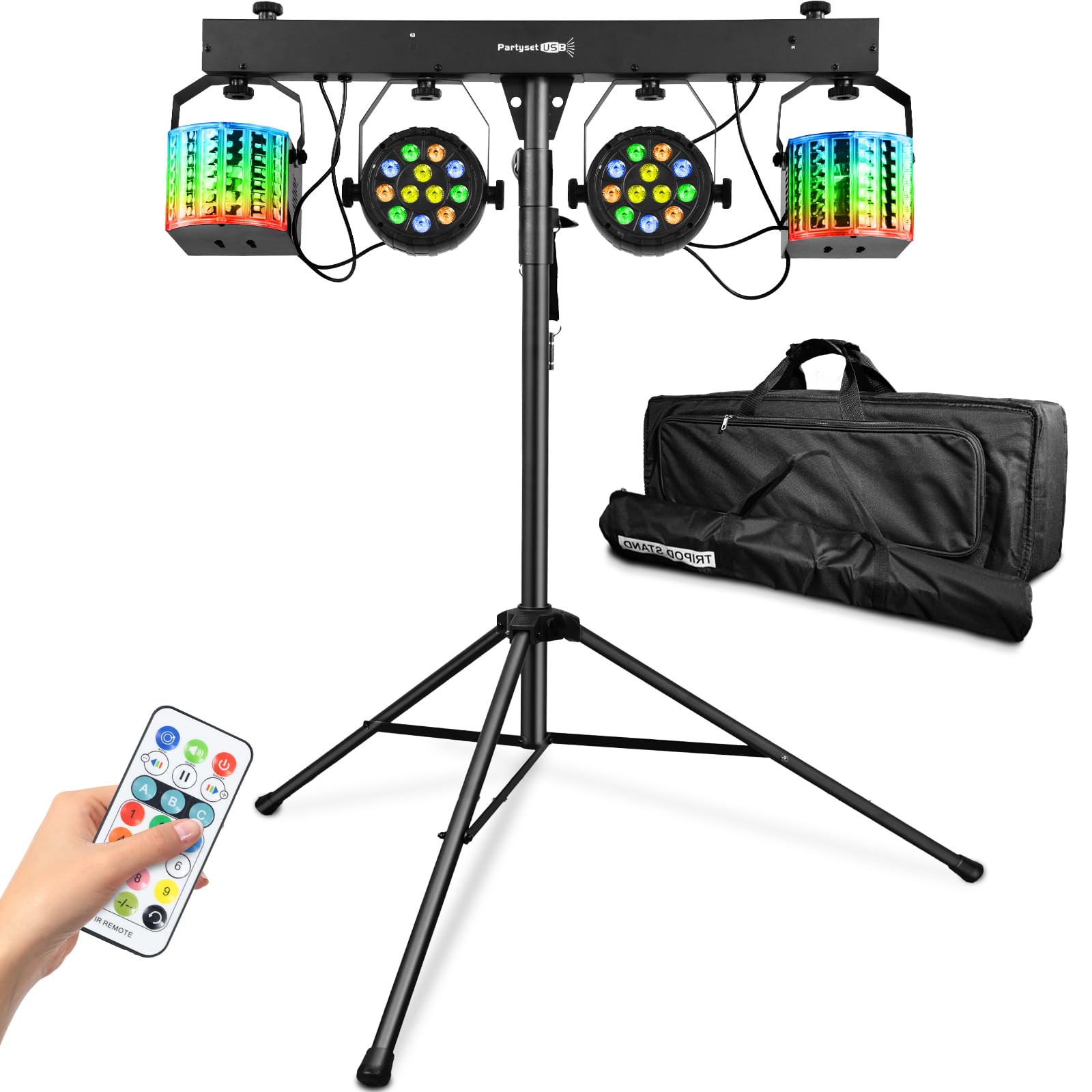 Yuusei - Luces para DJ con soporte, juego de luces RGB para barra de ...