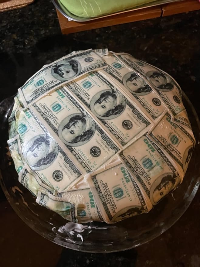 Amazon.com: Edible money image waffle paper for cake decorating cupcake ...