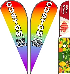 Amazon.com: Custom Feather Flags For Business Ouside Double Sided Personalized Customized ...