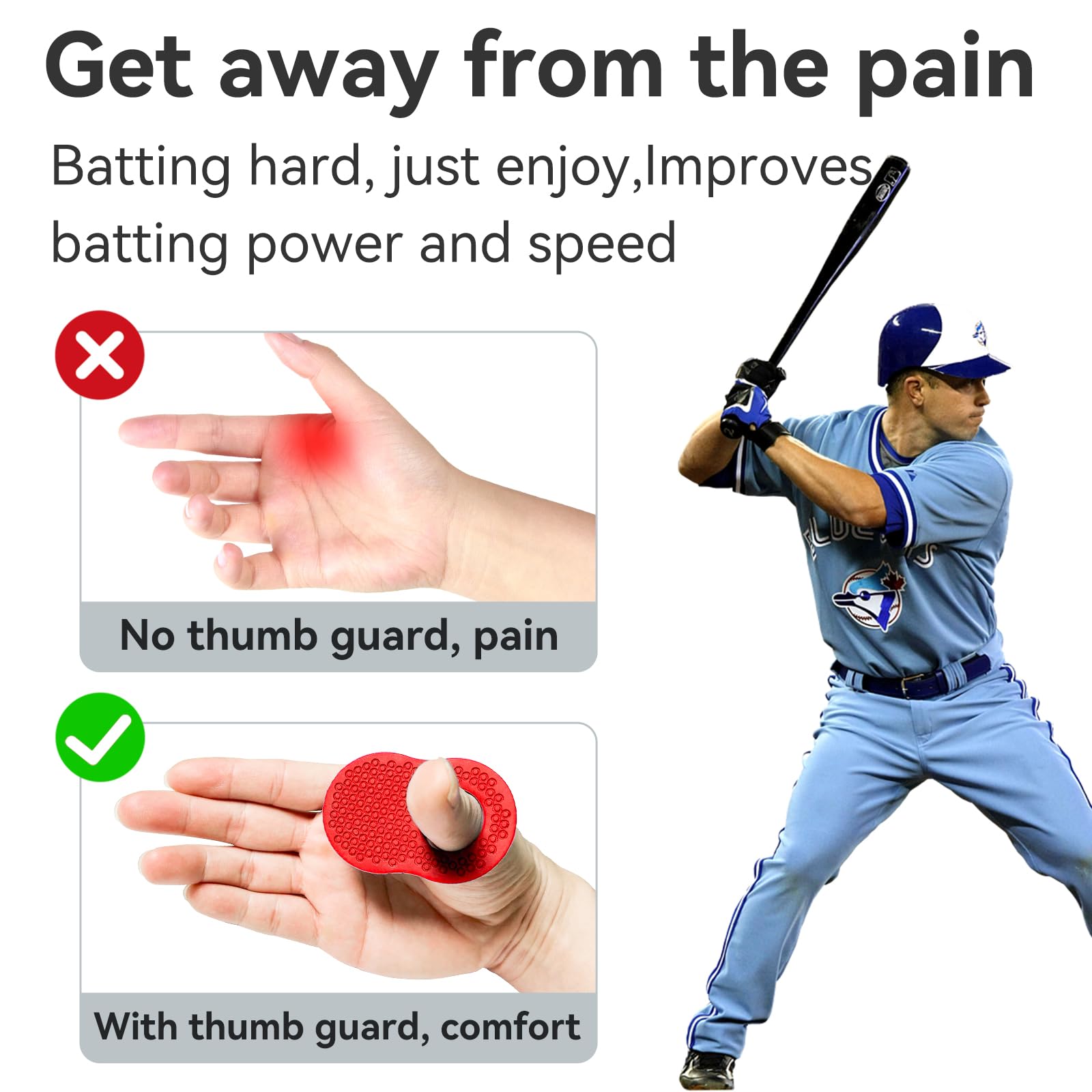 Snapklik.com : 2 Pack Baseball Thumb Guard For Pro Batters, Hitter ...