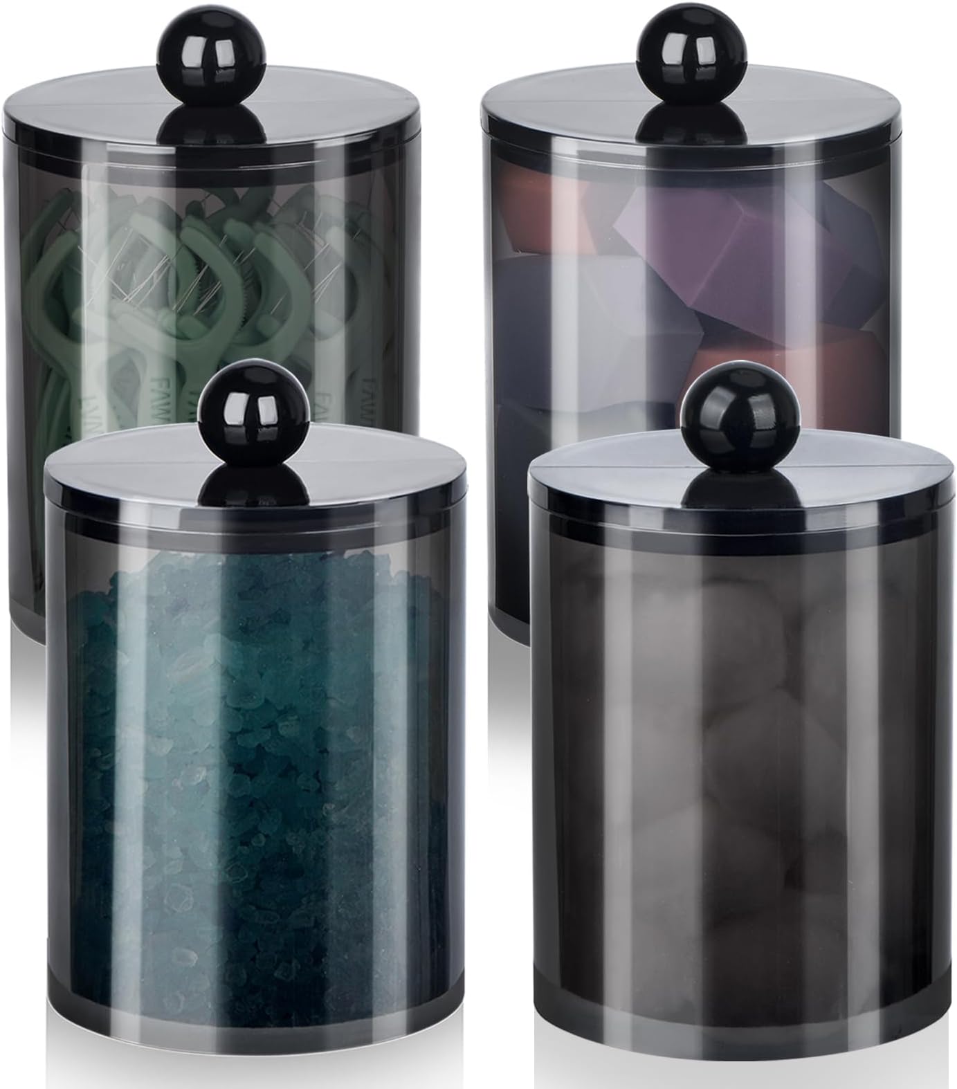 Amazon.com: Hipiwe 4 Packs Qtip Holder Dispenser With Bamboo Lid - 10 ...