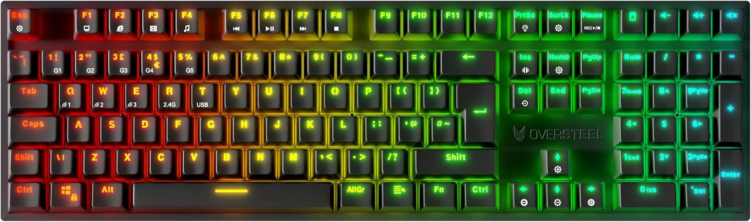 Oversteel - KOVAR Wireless Gaming Keyboard, RGB Backlit, Mechanical ...